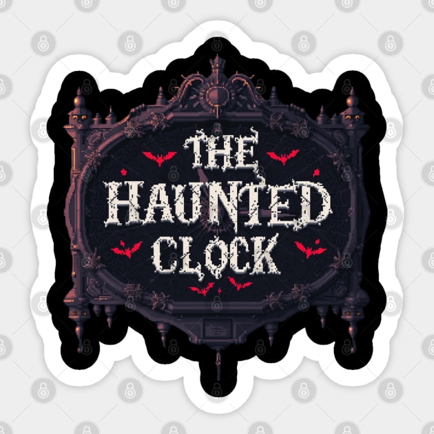 Goth Pixel - THE HAUNTED CLOCK - Goth Pixel Art - Sticker | TeePublic